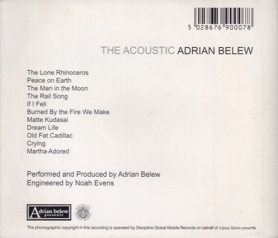 Acoustic Adrian Belew, Adrian Belew | Muziek | bol
