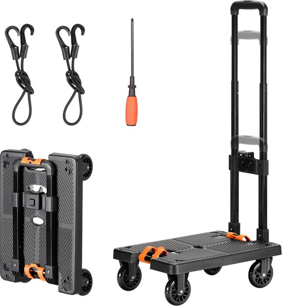 Opvouwbare steekwagen met spanbanden - Max 50 kg transportkar ...