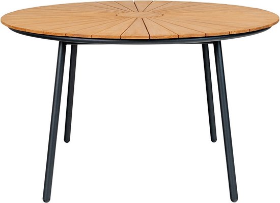Artichok Matteo Tuintafel Bruin - Rond - 130 cm - Metaal & Teakhout | bol