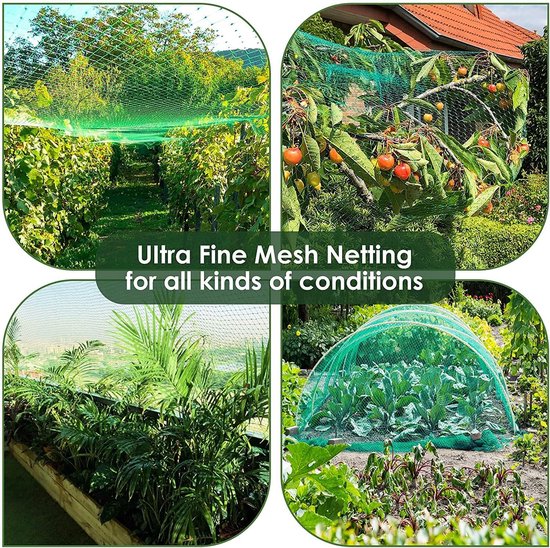 Vogelgaas 3 stuks 4 m x 10 m anti-vogelbeschermingsnet tuinplant gaas ...