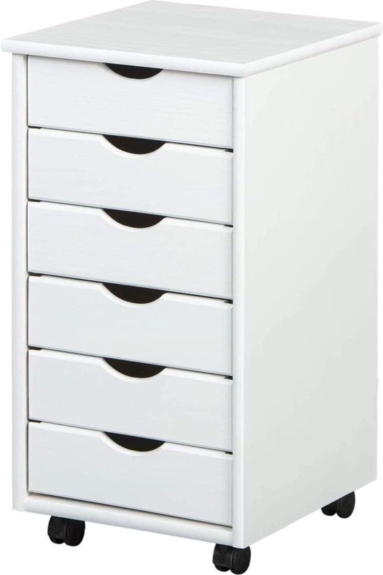 Verrijdbare ladekast met 6 laden - Kantoor ladekast - Verrijdbare ...
