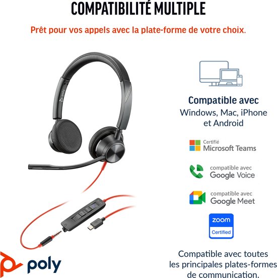 HP Poly Poly Blackwire 3325 USB-C Headset | bol