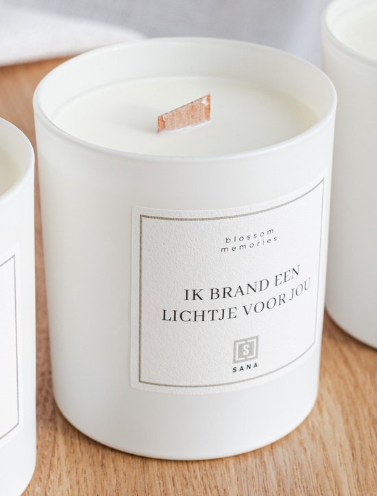 SANA Herdenkingskaars - Geurkaars - Wit - IK BRAND EEN LICHTJE VOOR JOU ...