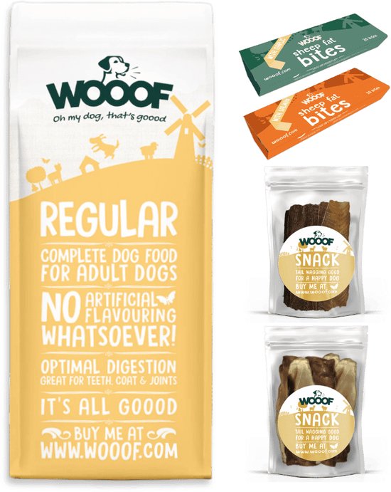 WOOOF regular hondenvoerpakket - hondenvoer, snacks en supplementen | bol