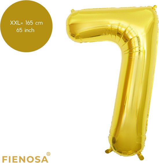 Fienosa Cijfer Ballonnen nummer 7 - Goud - 165 cm - Helium Ballon ...