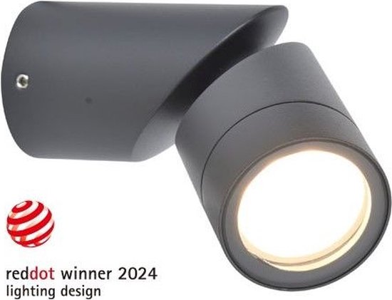 LUTEC - Tubon verstelbare wandlamp voor buiten - GU10 - Donkergrijs | bol