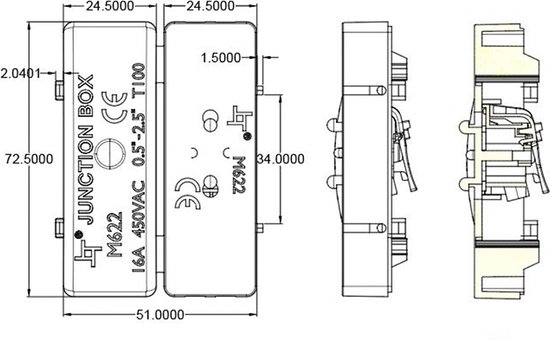 10 PACK - Mini Kabeldoos / Mini Lasdoos IP20 - Incl. 2 Aderige ...