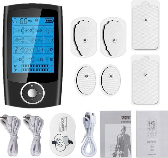 Tens Apparaat - EMS Therapie - Elektrische Spier Stimulator 16 modus ...