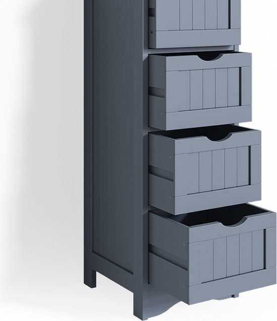 Vicco Badkamerkast Bianco, Grijs/Grijs, 30 x 81 cm | bol