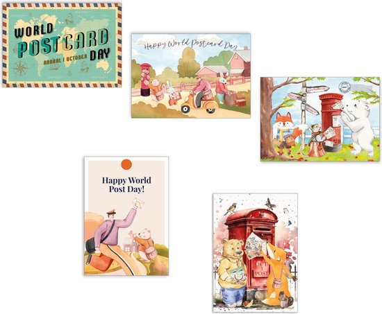 Postcrossing - Leuke Post - Ansichtkaarten - Wenskaart - Set met 5 ...
