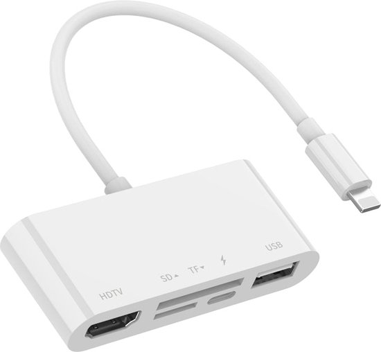 Multiport 5-in-1 Adapter - Lightning naar HDMI - USB-converter met SD ...