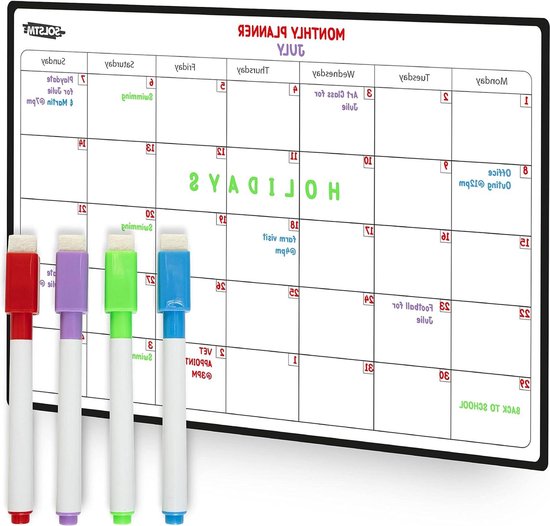 Maandplanner Magnetisch Whiteboard A3 - maandelijkse planner voor thuis ...