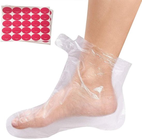100 stks Clear Plastic Wegwerp Booties Paraffine Bad Liners voor Voet ...
