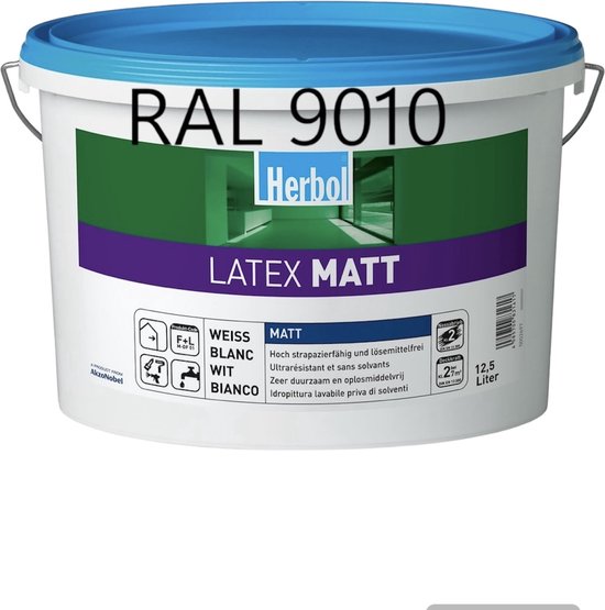 Herbol Latex Matt RAL 9010 12,5L | bol