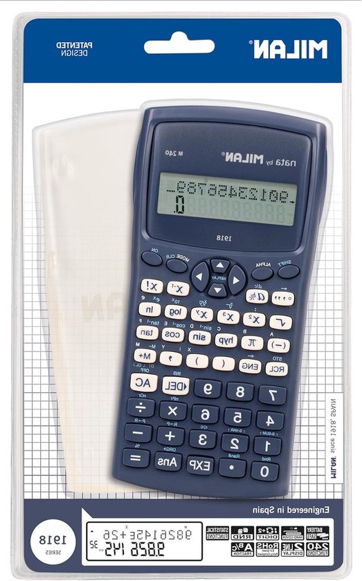 Wetenschappelijke rekenmachine M240 Serie 1918 blauw - MILAN® | bol