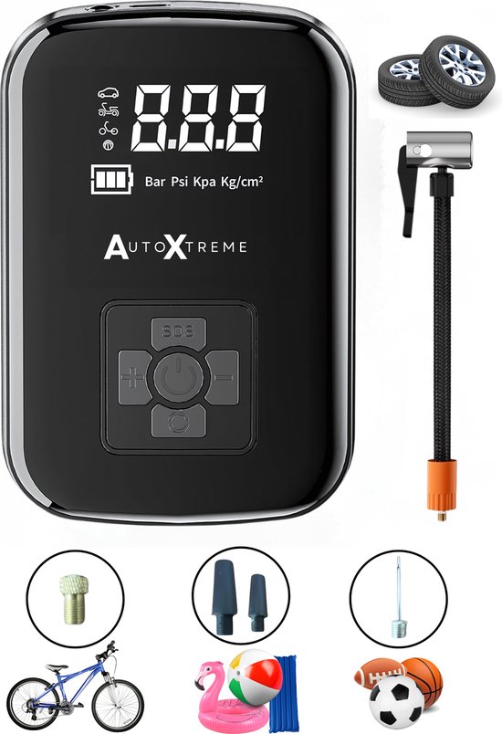 AutoXtreme Air-150 - 12V Draagbare Compressor Bandenpomp - Elektrische fietspomp -... | bol