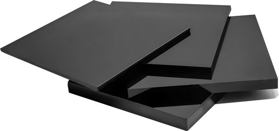 Set van 30 plastic vierkantjes (zwart, 3x50x50 mm, acrylaat, PMMA) | bol