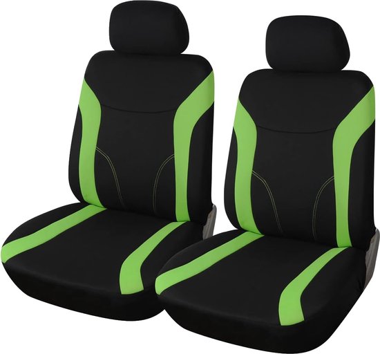 Autostoelhoezen voorstoelen groen zwart | Autostoelbeschermerset ...