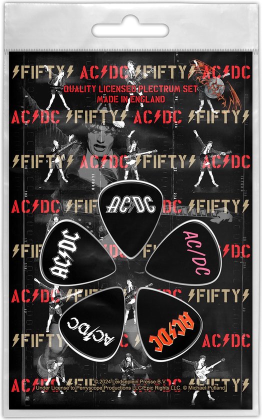 AC/DC - Fifty Plectrum - Set van 5 - Zwart | bol