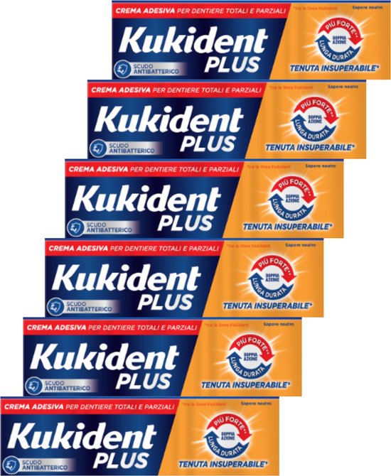 Kukident Plus Kleefpasta Dual Power - 6 x 40g - Meest Gekozen ...