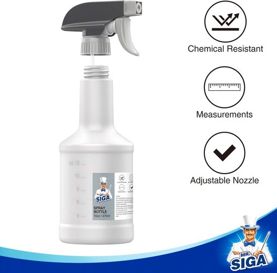 16 oz plastic spuitflessen voor reinigingsoplossingen, HDPE hervulbare ...