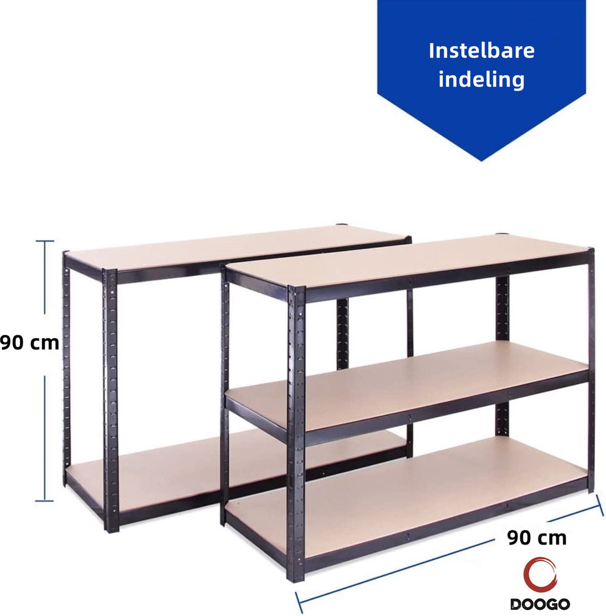 Doogo® Opbergrek XL - Stellingkast - 90 cm breed - 5 jaar garantie ...