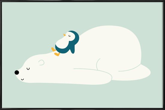 JUNIQE - Poster in kunststof lijst Time to Chill -20x30 /Wit | bol