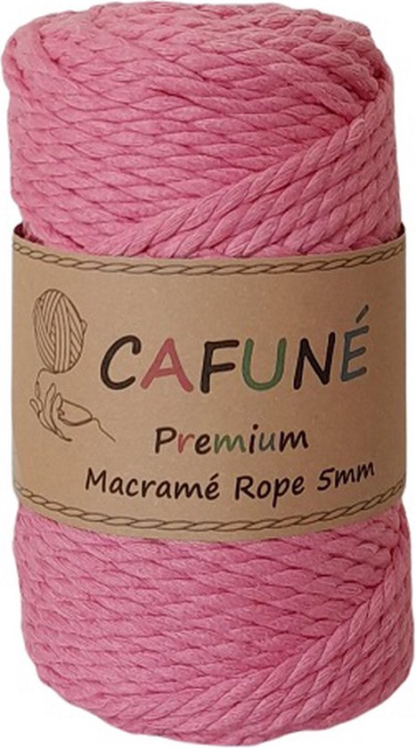 Cafuné Macrame Touw-Premium -Fuchsia-5mm-40 meter-Gerecycled Katoen ...