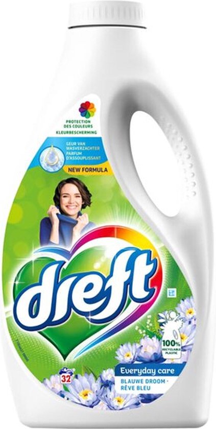 Dreft Wasmiddel Everyday Care Blue Dream 32 wasb./1,76L | bol.com