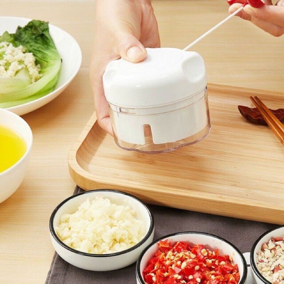 Knoflookpers - Mini food chopper - Knoflook kruiden perser - Snijder ...
