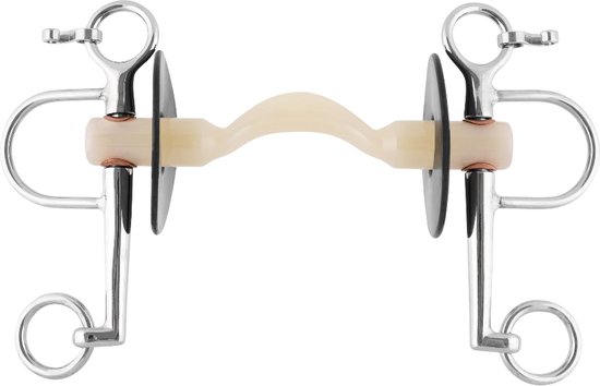 Nathe Pelham soft Mullen Mouth port and short cheeks - 20 mm - Maat 135 ...