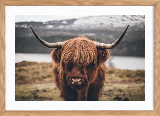 JUNIQE - Poster in premium houten lijst A Friendly Giant by | bol.com