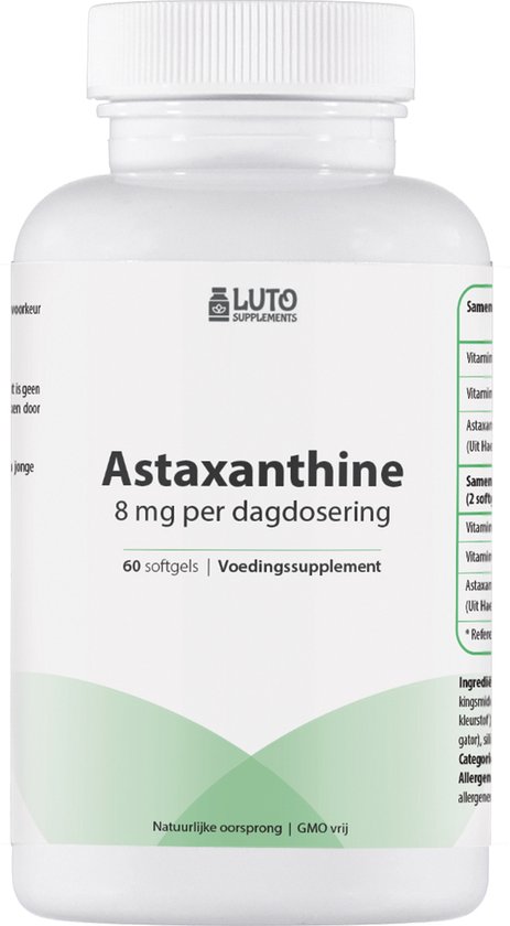 Astaxanthine 8 mg Depot - 60 softgel capsules - Uit zuivere ...