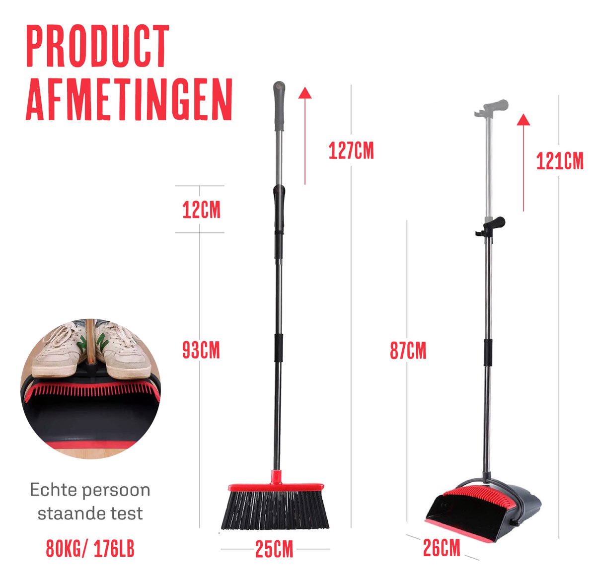 Stoffer en Blik met Lange Steel - Bezem en Vuilblik Binnen Buiten ...