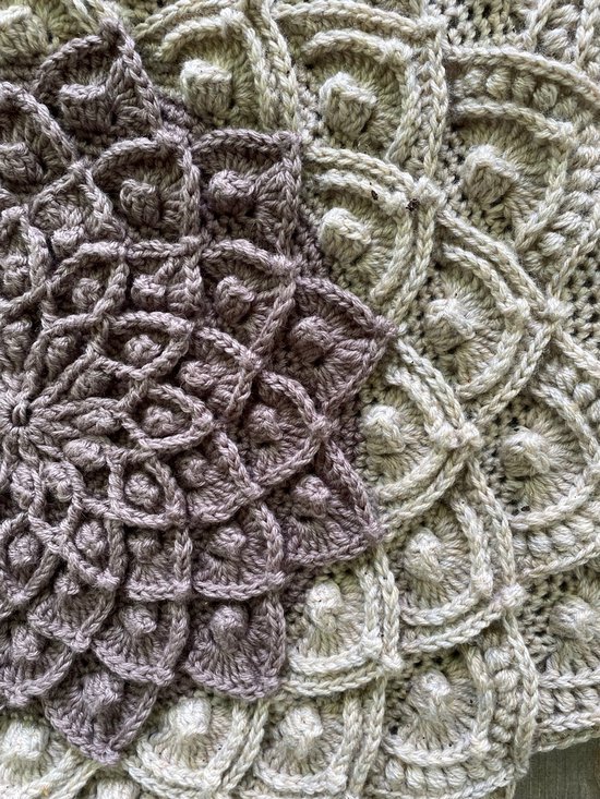 MANDALA-DROMENVANGER-ASTERIA-GEHAAKT-100 CM-HANDMADE-KANT EN KLAAR ...