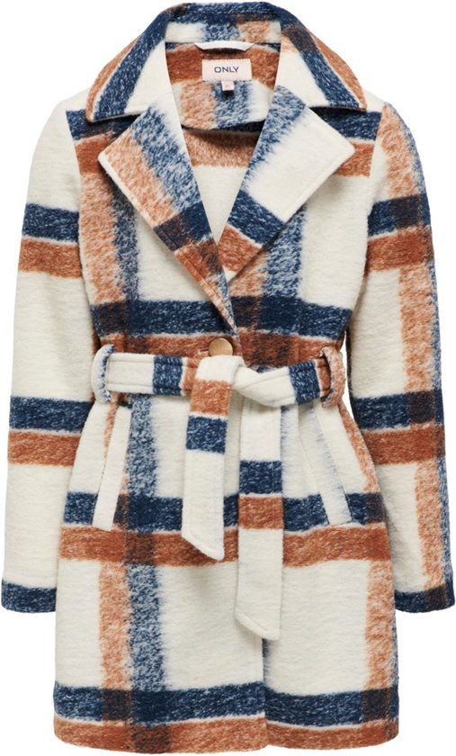 ONLY kids meisjes winterjas ANDREA CHECK Moonbeam Polar Night/Mocha ...