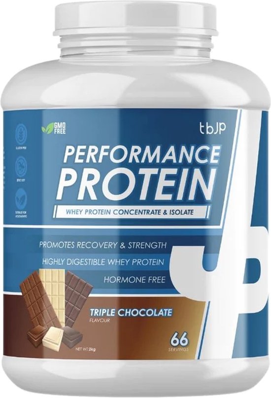 Trained By JP Nutrition - Performance Protein 2kg - Tripple Chocolate | bol.com