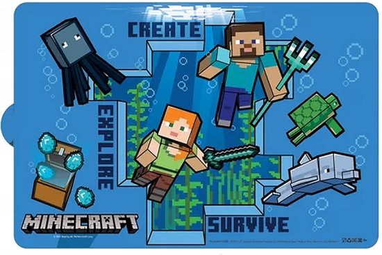 Minecraft Placemat - 43cm - blauw | bol