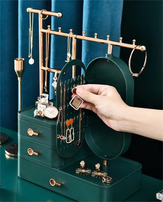 Moongoods - Sieradendoos met spiegel - Sieradenrekje met spiegel ...