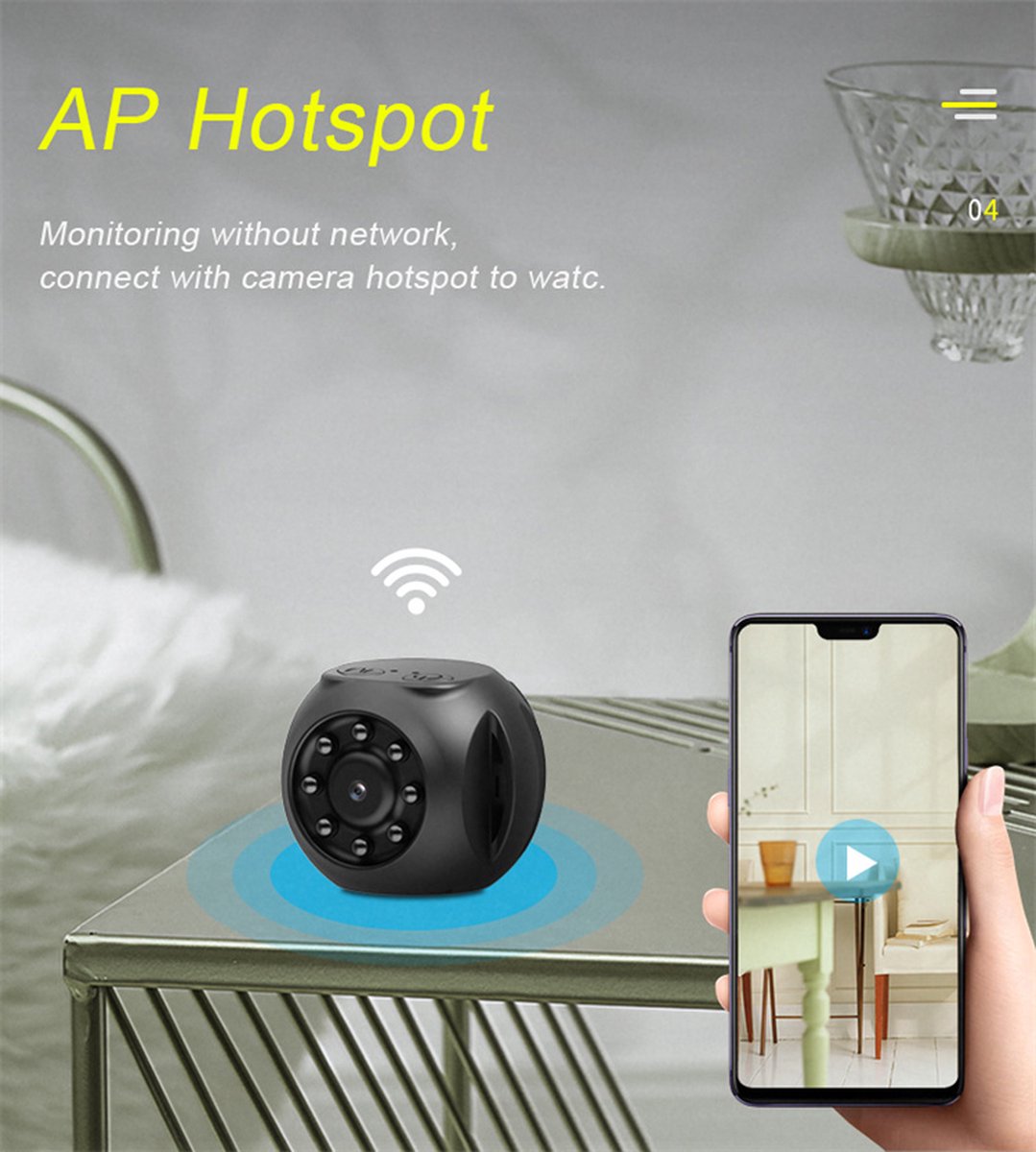 Narvie Mini Camera 1080p - Spy Camera Wifi met App - Verborgen Camera ...