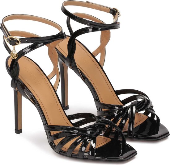 Black patent sandals with delicate straps | bol.com