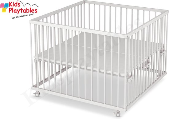 SÄMANN® Baby Box Premium 100x100 wit met In hoogte Verstelbare Bodem ...