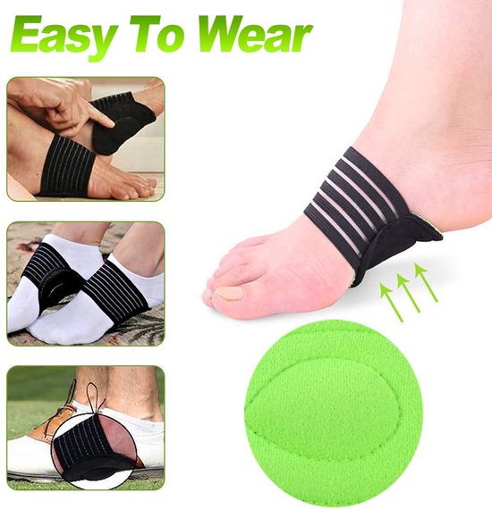 2 paar steunzolen met compressiekussens, plantaire fasciitismouwen voor ...