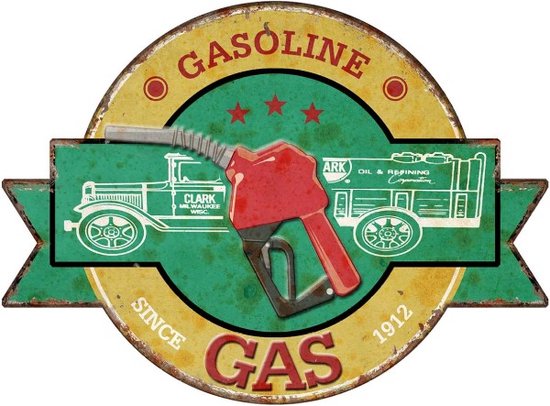 Wandbord Special - Gasoline Gas Since 1912 | bol