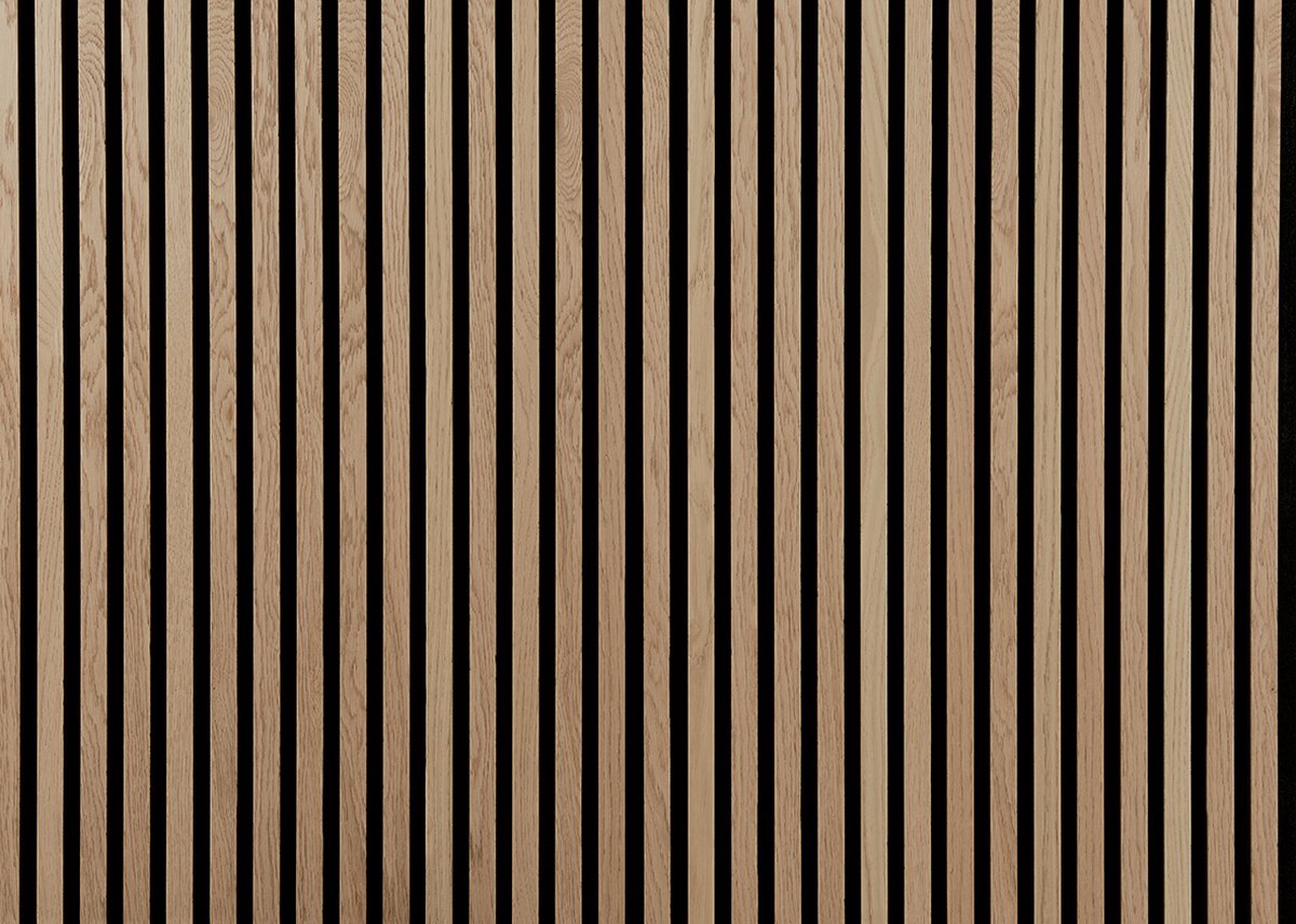 Lattenwand Licht Eiken met Duurzame Vilten Achterwand - 244 cm x 60,5 ...