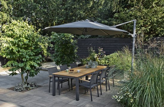 Exotan Roma Parasol Buiten - Aluminium - Antraciet - 265x350x350 | bol