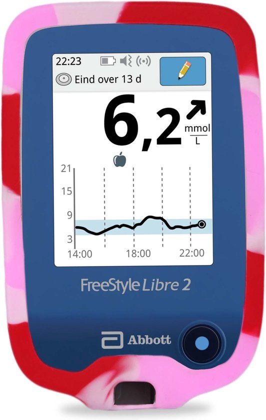 Siliconen Hoesje voor de Freestyle Libre 2 Reader - Roze/Rood Mix | bol