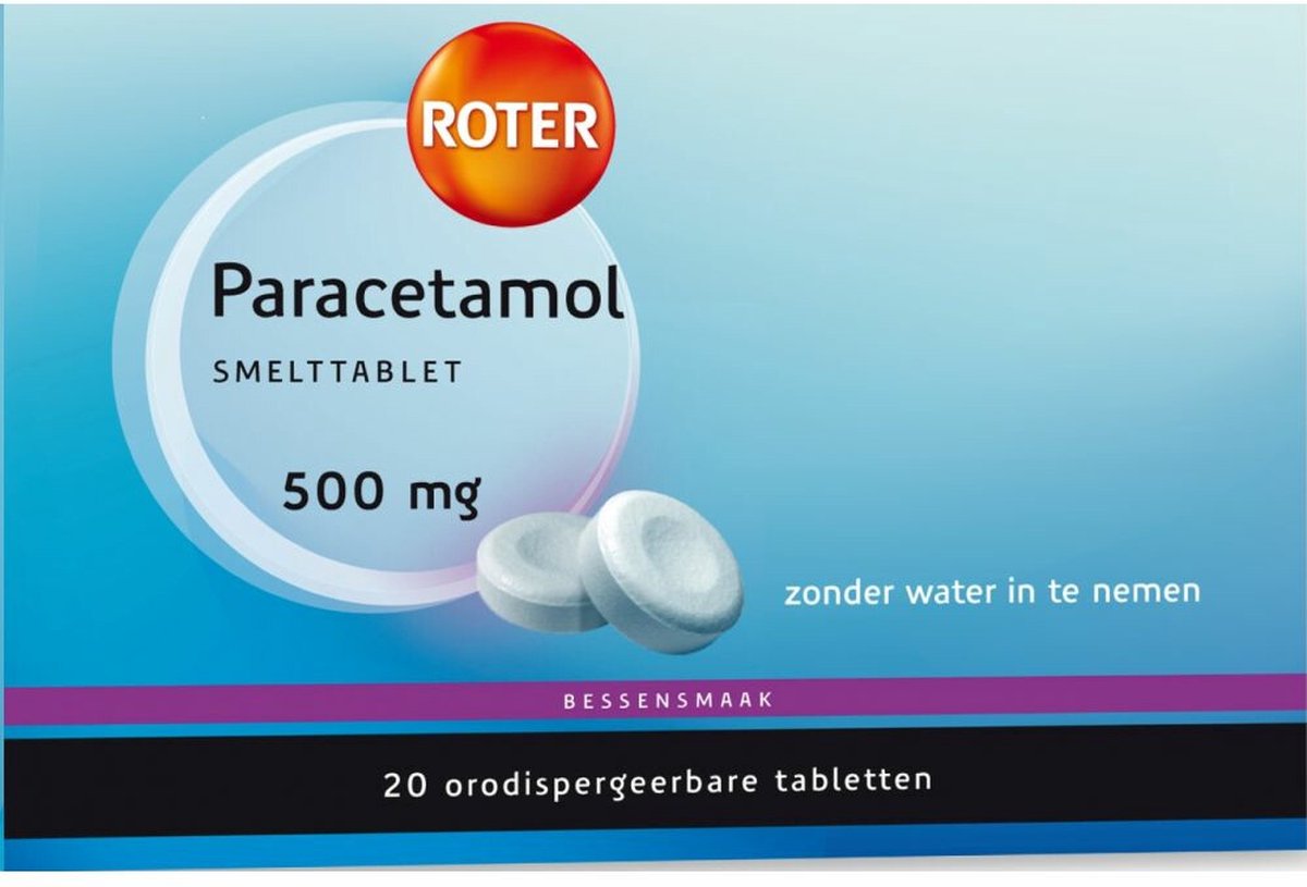 2x Roter Paracetamol 500 mg Bessen 20 tabletten | bol.com