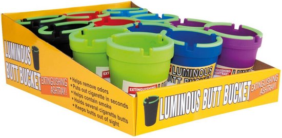 Angelo Asbak - Auto asbak - Asbak staand- 12 stuks - 6 kleuren - Glow ...