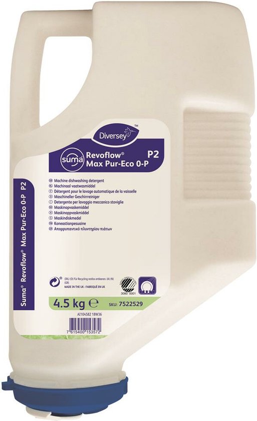 Diversey Suma Revoflow Max Pur-Eco P2 Vaatwasmiddel 3x4,5kg | bol.com